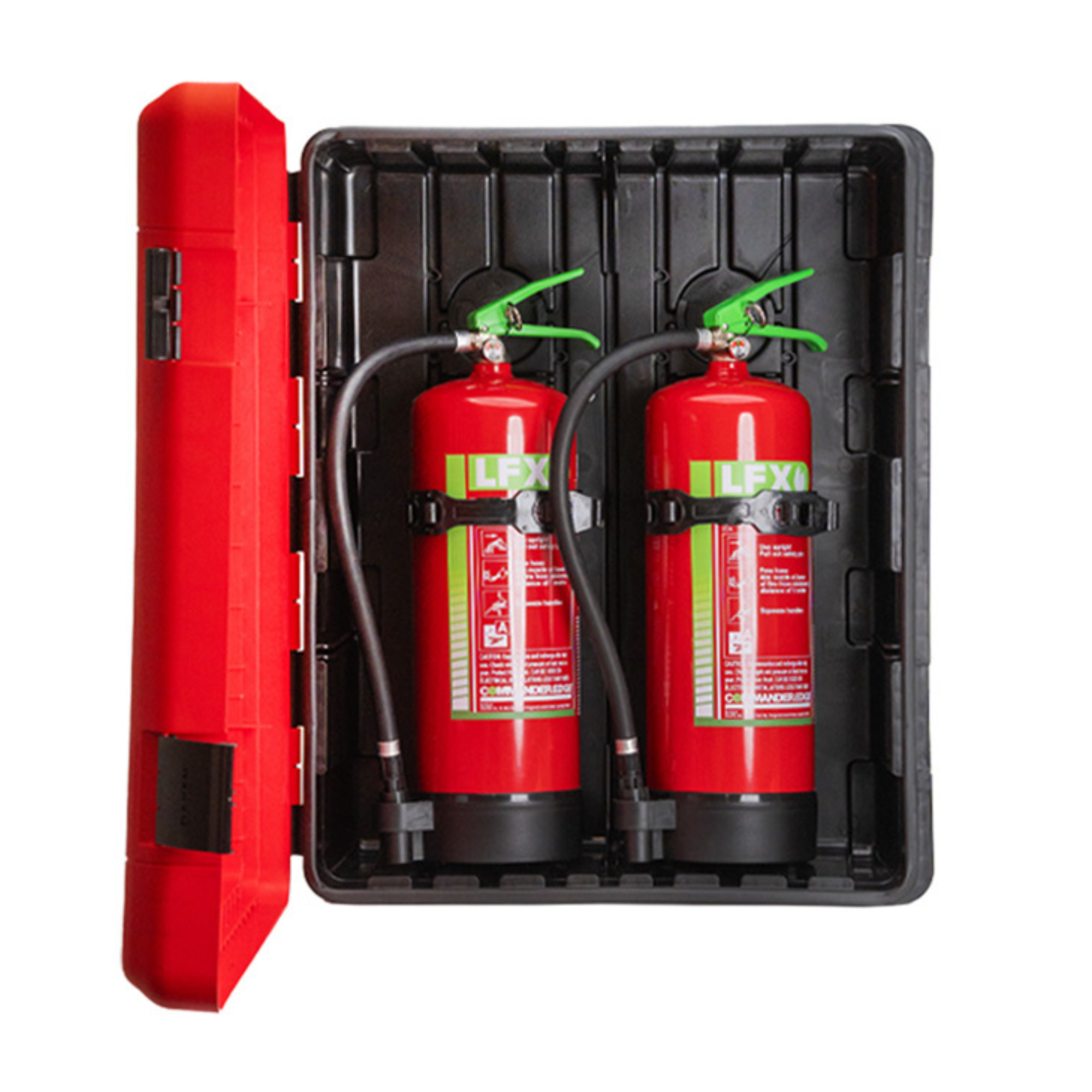 FireShield LFX 9ltr Extinguisher w/ Double Cabinet & Signs